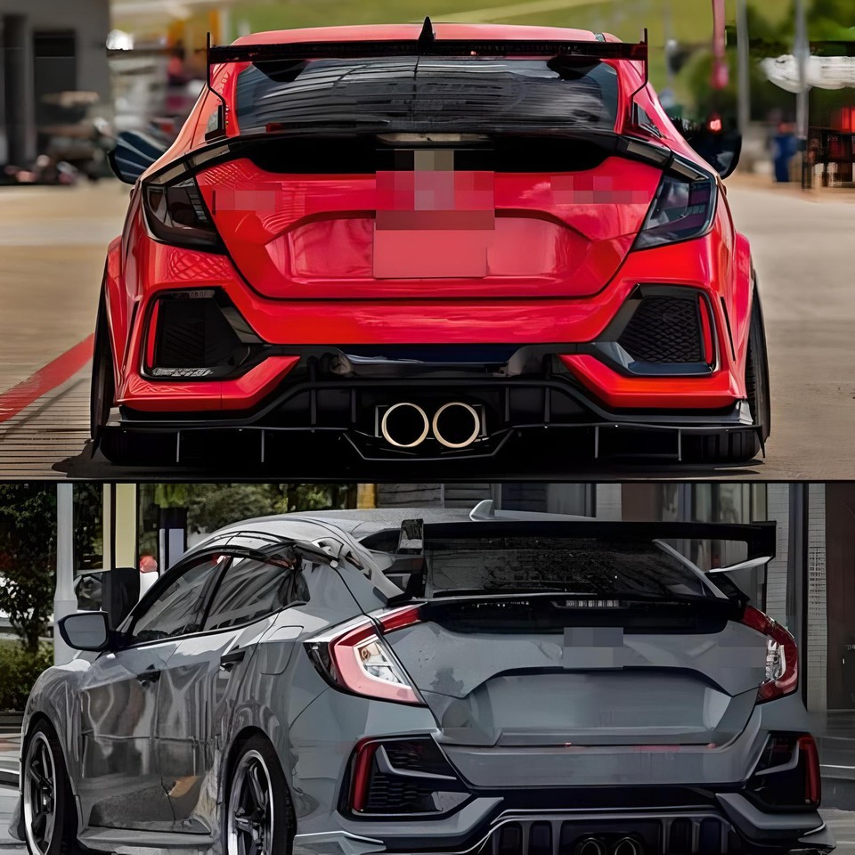 Gloss Black M Style Spoiler Wing For 2017-2021 Civic Fk7 Fk4 Fk8 5dr ...