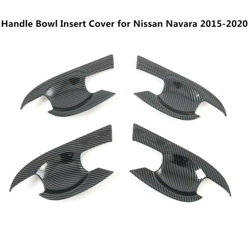 AU Carbon Fiber Handle Bowl Insert Scratch Cover for Nissan Navara 2015 ...