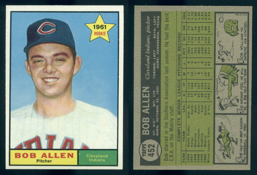 (46853) 1961 Topps 452 Bob Allen Indians-NM | eBay
