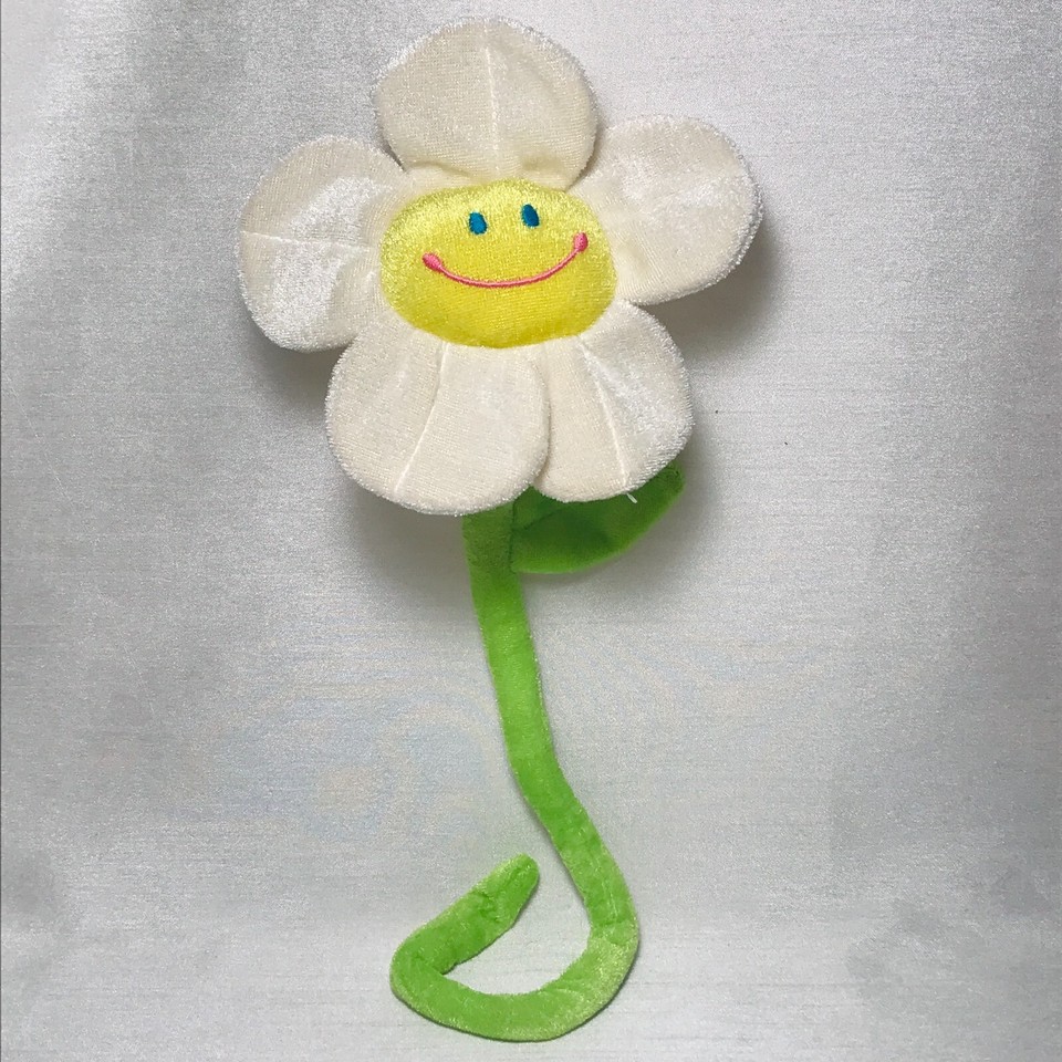 Smiley Flower Power Bendable Daisy Happy Face Plush 18 in Stuffie Toy ...