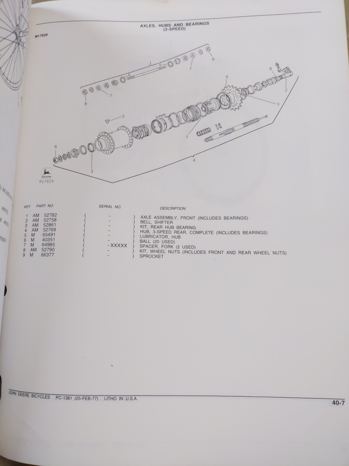 John Deere Bicycles Parts Catalog, PC-1381 | eBay
