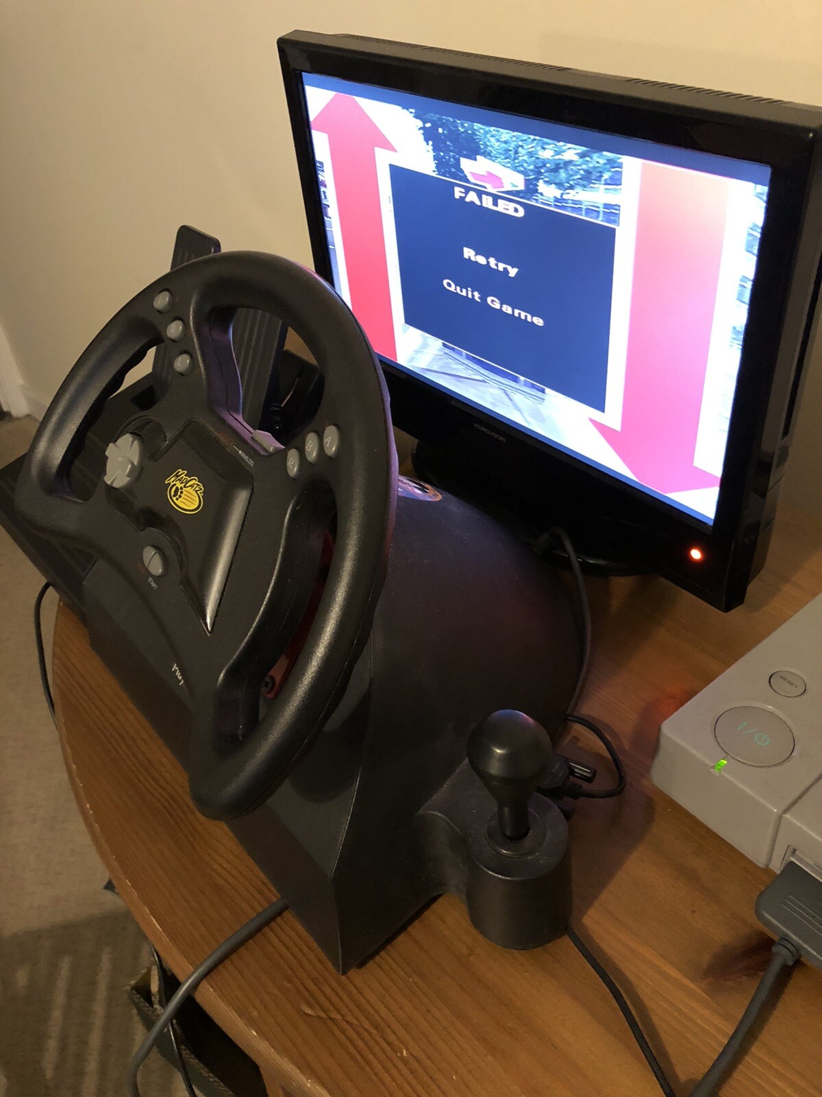 Boxed Sony PlayStation 1 PS1 Mad Catz Steering Wheel & Foot Pedals ...