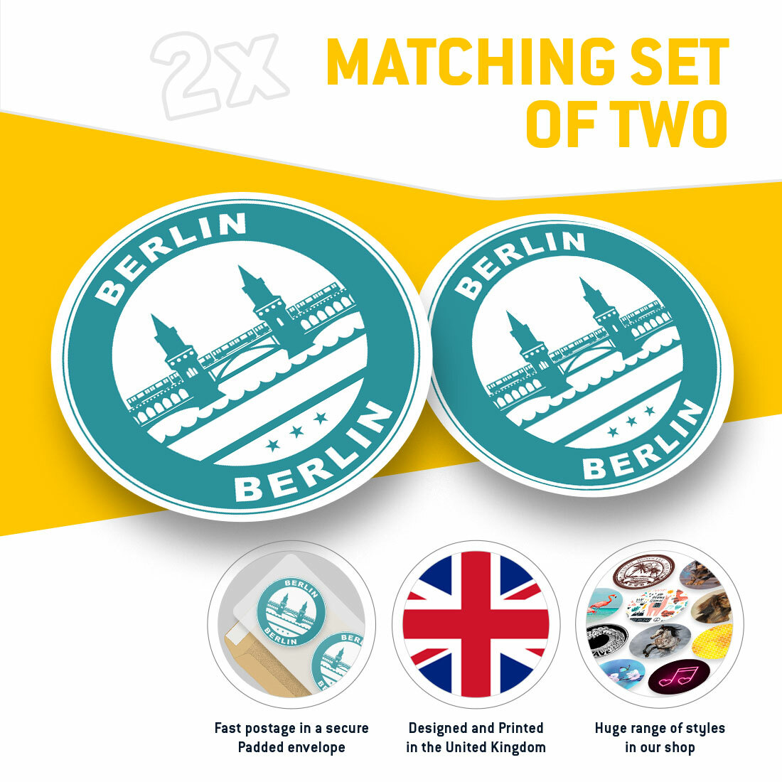 2 x Vinyl Stickers 7.5cm - Blue Berlin Germany Bridge Travel Cool Gift ...