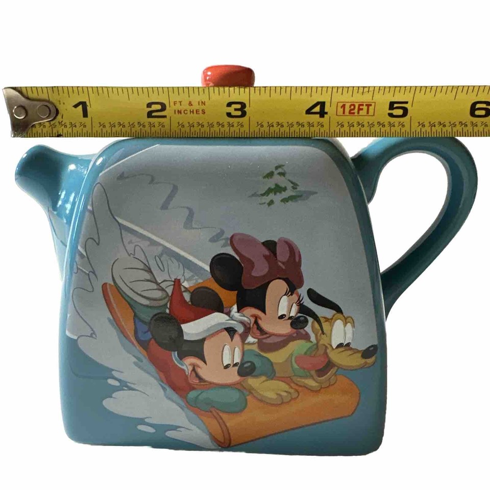 Disney Porcelain Holiday Teapot with Mickey, Minnie and Pluto Snow ...