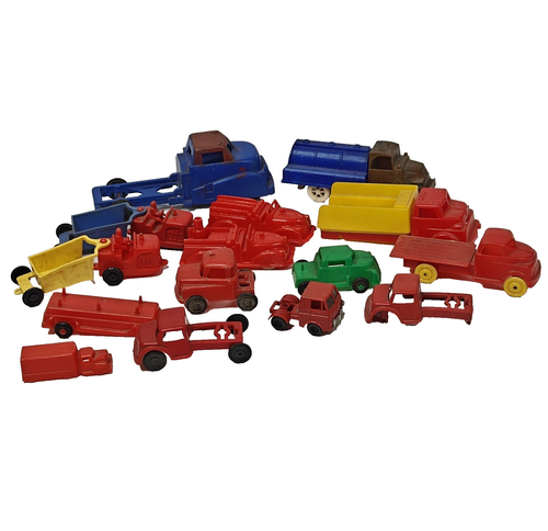 Vintage Large Lot of 15 Plastic Toy Trucks Construction Farm Tanker | eBay