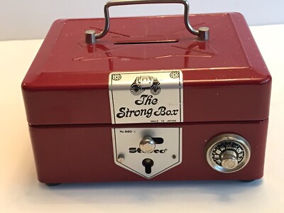 STEBCO, THE STRONG BOX, COMBINATION LOCK, METAL, WOOD LINED, CHILD'S ...