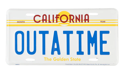 Universal Studios California Back To The Future "OUTATIME" License ...