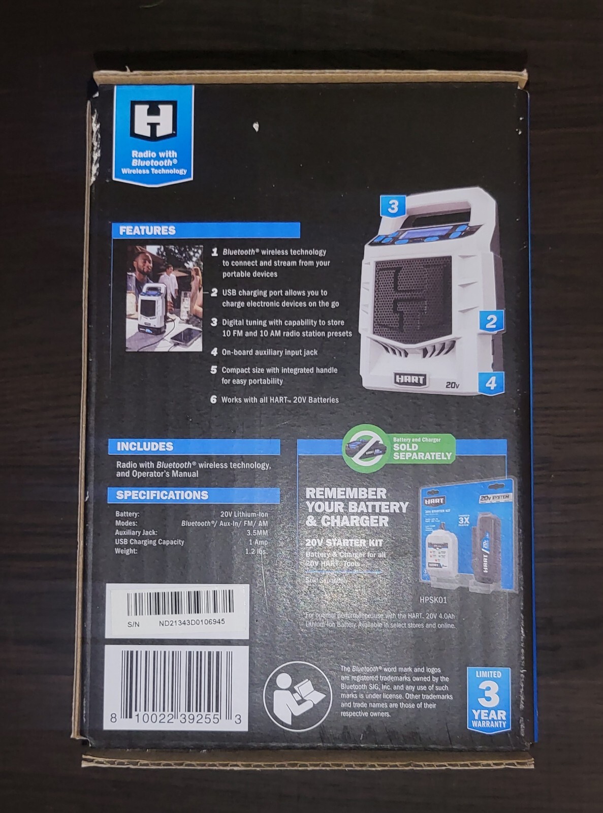 HART 20V Bluetooth Radio - White (HPAD01) for sale online | eBay