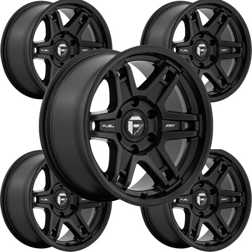 (Set of 5) Fuel D836 Slayer 18x8.5 5x5" -15mm Matte Black Wheels Rims ...
