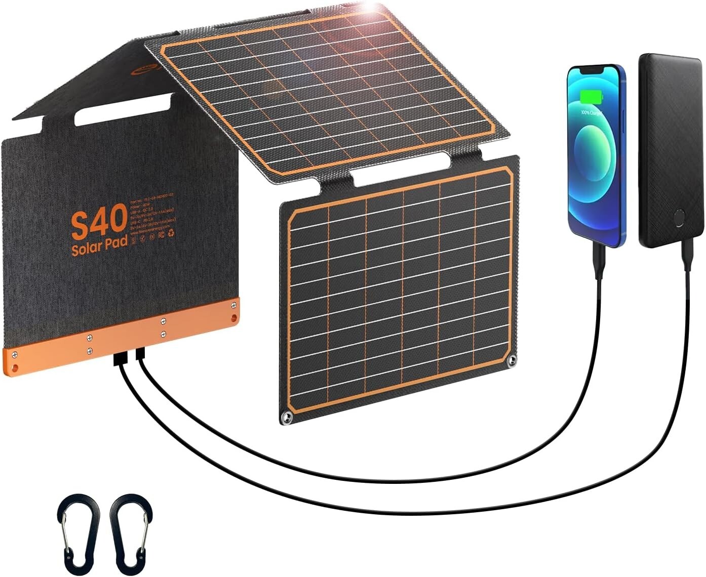 FlexSolar S40 Solar Pad 40W Power Bank with USB-A & USB-C Ports ...
