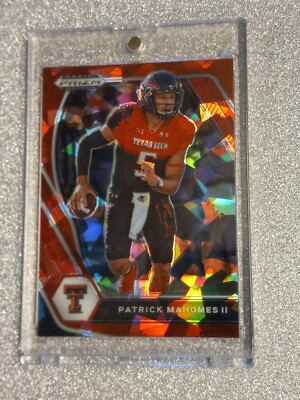 PATRICK MAHOMES RARE RED CRACKED ICE REFRACTOR INVESTMENT SP PANINI ...