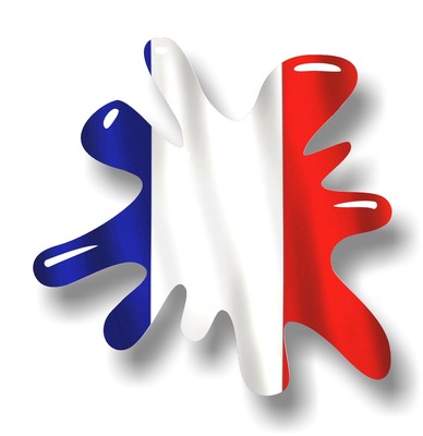 Retro Old School SPLAT & France French Country Flag vinyl car sticker ...