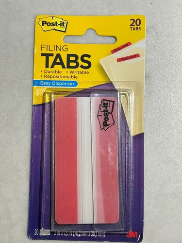 Post-it Filing Tabs, 3 inx1.5in - Red color , Easy Dispenser 20 tabs | eBay