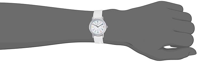 Timex T2N837, Women's Weekender White Nylon Strap Watch, Indiglo, 31MM ...