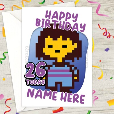 UNDERTALE Personalised Birthday Card - A5 frisk toriel papyrus undyne ...