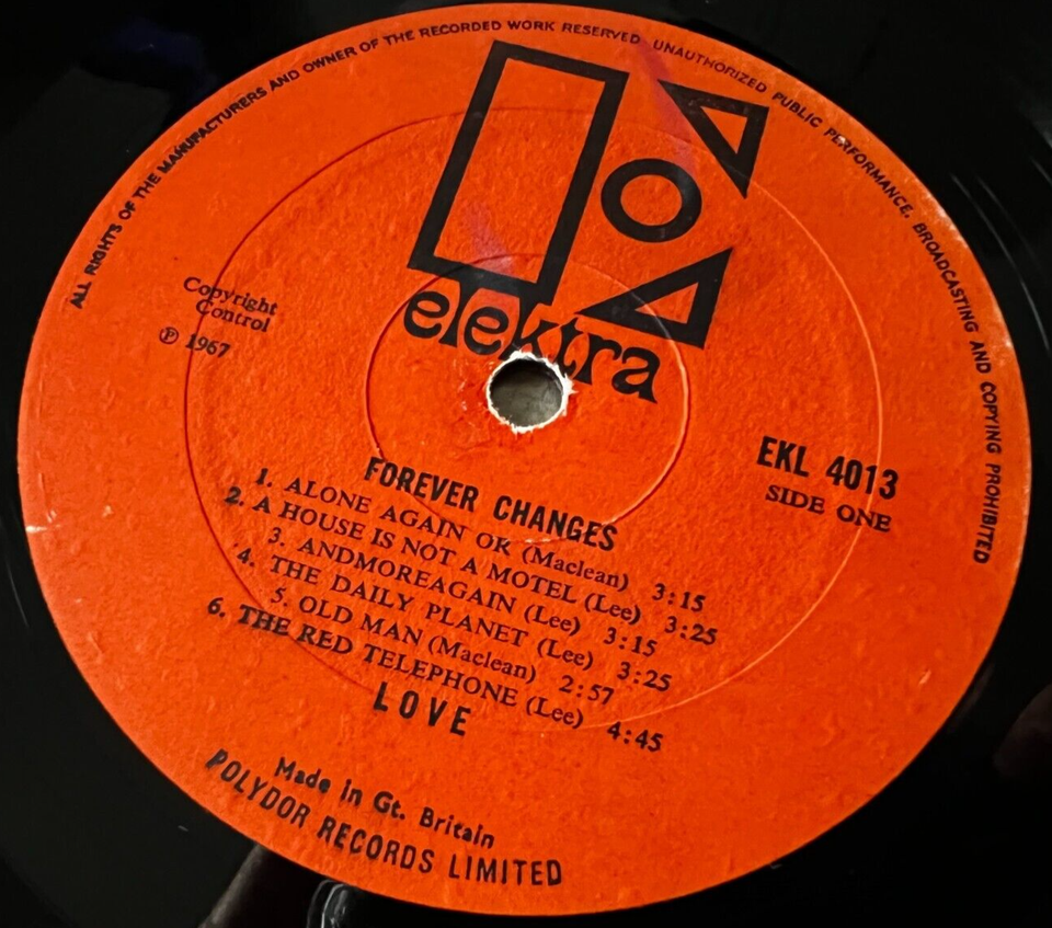 LOVE FOREVER CHANGES 1967 Elektra Orange Label UK MONO 1st Pressing VG+ ...