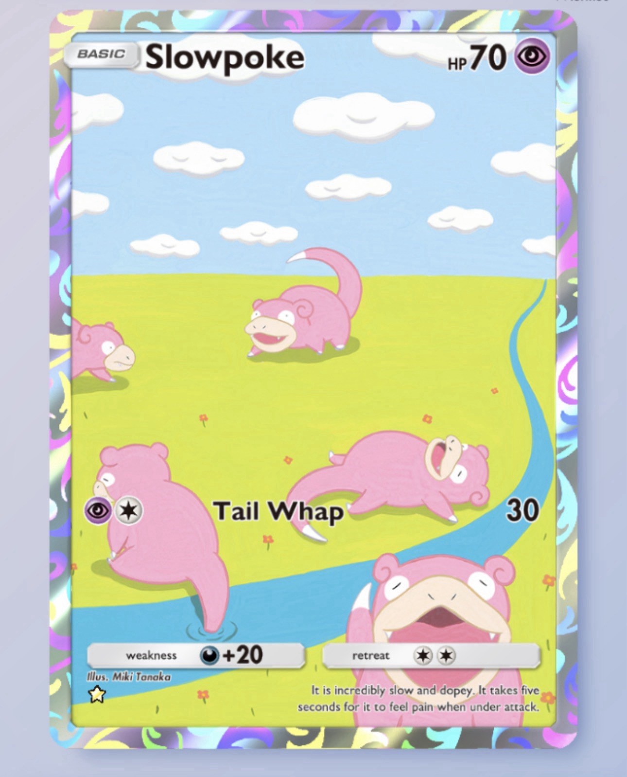 Fan Art Pokemon TCG Pocket Slowpoke Holo Illustration Rare | Genetic ...