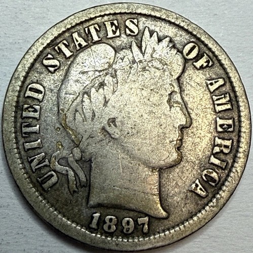 1897 - Barber Silver Dime 10c - Exact Coin Imaged #BAR172 | eBay