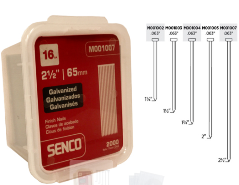 Lot of 4000 Senco M001007 Galvanized Finish Nail 16 Ga 2-1/2″ 65MM | eBay
