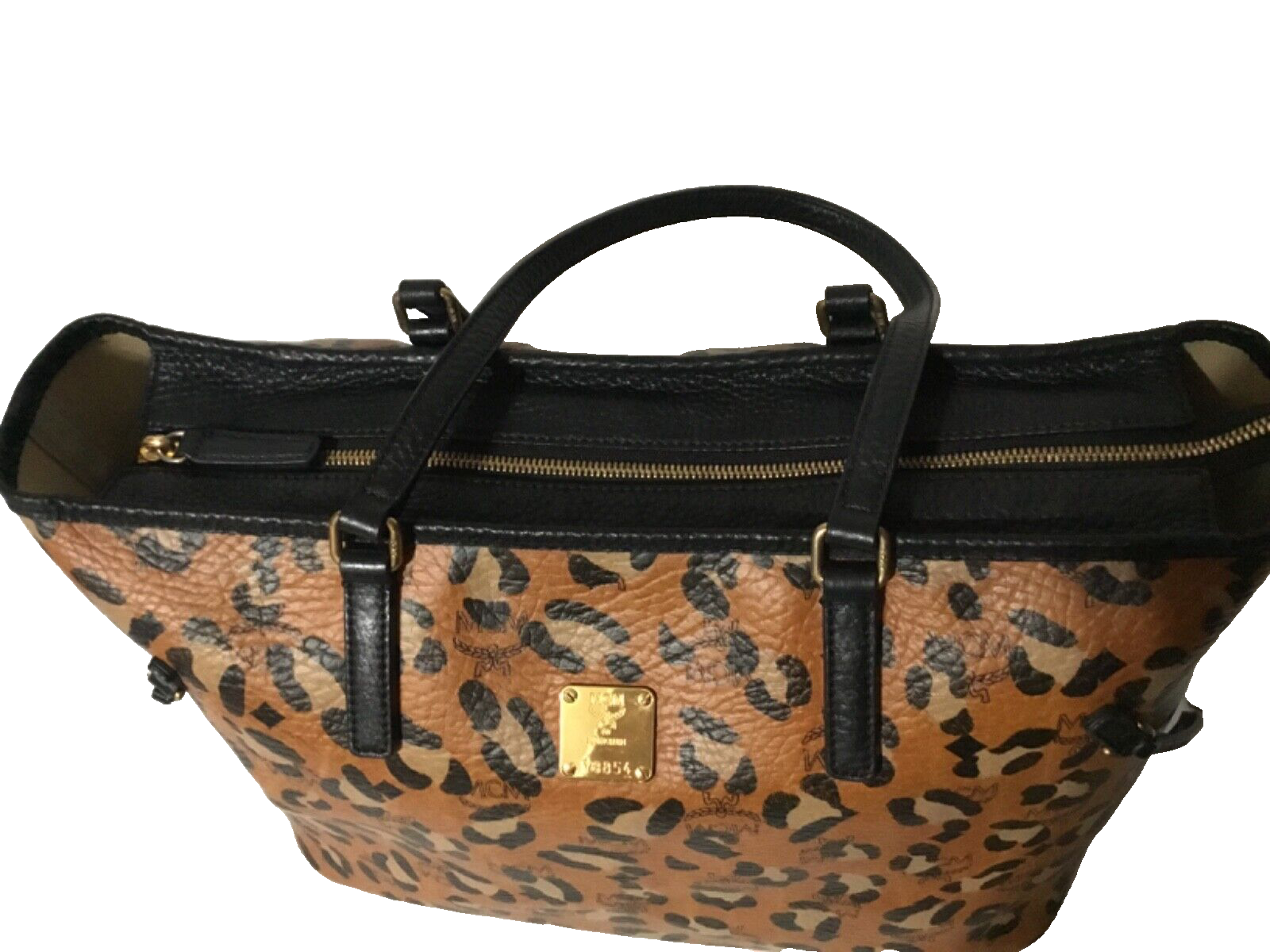 MCM Visetos Leopard Aren Medium Shopper Tote | eBay