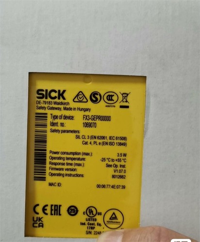 SICK FX3-GEPR00000 1069070 NEW IN BOX DHL/FED ( Pls ask if avail before ...
