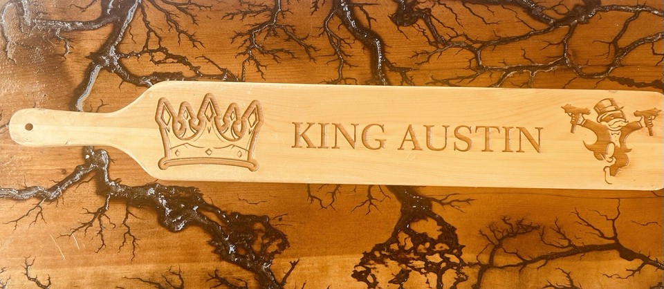 Custom wooden paddle laser engraved with your text, message, design ...