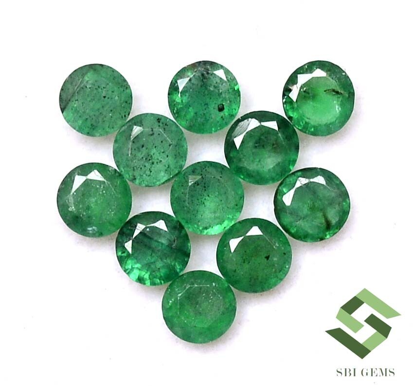 4 mm Natural Emerald Round Cut Lot 11 Pcs 2.38 CTS Calibrated Loose ...