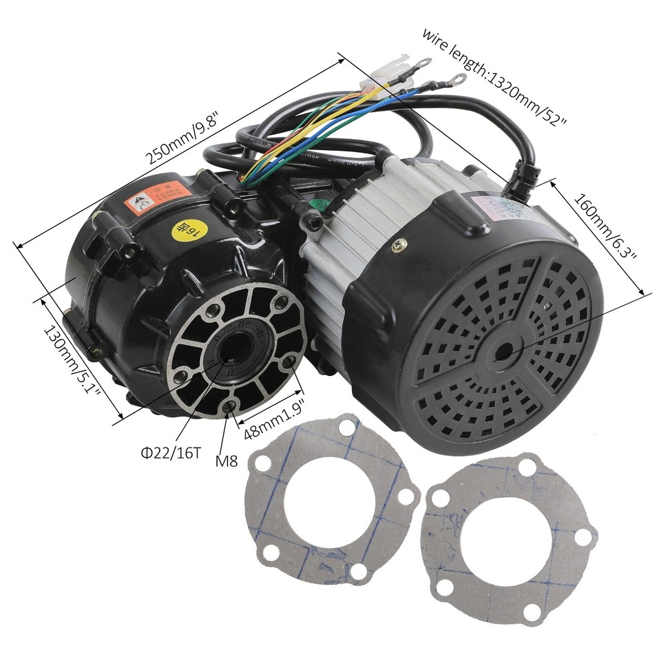 Front + Rear Axle Kit 1000W 1500W Differential Motor Tire for Mower ATV ...