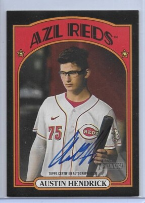 2021 TOPPS HERITAGE AUSTIN HENDRICK AUTO SIGNED #ROA-AH #D/50 ...