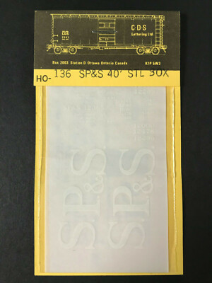 CDS Lettering Dry Transfers HO Scale #136 SPOKANE PORTLAND & SEATTLE ...