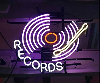 Recording Records Neon Sign Light Studio Store Open Wall Hanging ...