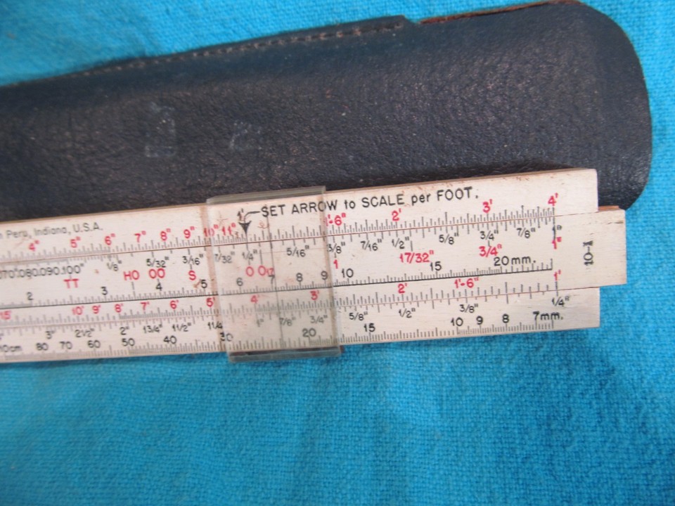 1947 LAWRENCE ENGINEERING MODEL BUILDER'S SLIDE RULE WITH SLEEVE | eBay