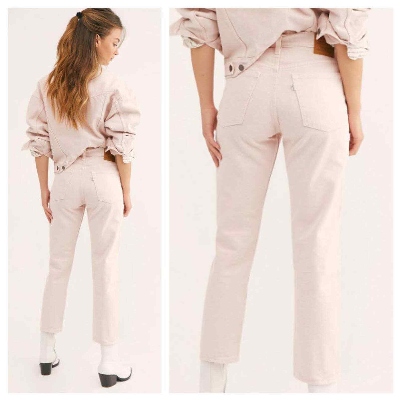 New Levi's Women 29x26 Wedgie Straight Crop Slacker Pink Acid Jeans Free People | eBay
