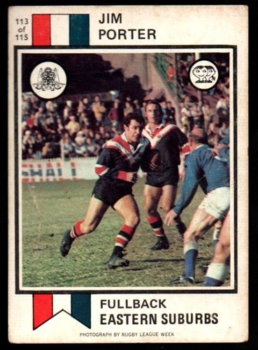 SCANLENS RUGBY LEAGUE CARDS 1974-113 JIM PORTER EASTERN SUBURBS | eBay ...