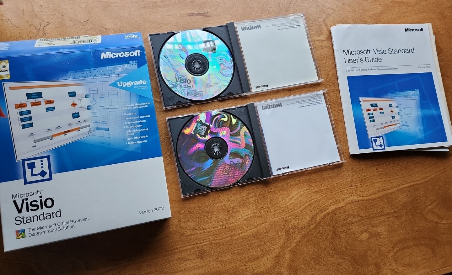 Set of 2 Microsoft Office Visio Standard 2002 Software CDS With Product ...