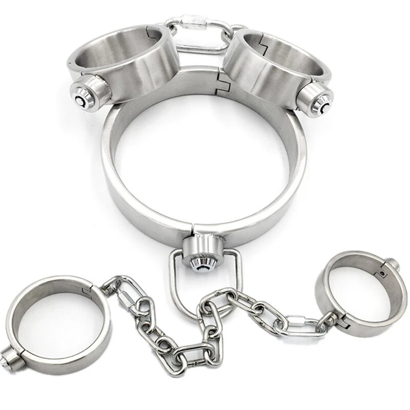 Stainless Steel Heavy Duty HandCuff Ankle Slave Neck Collar Cuffs ...
