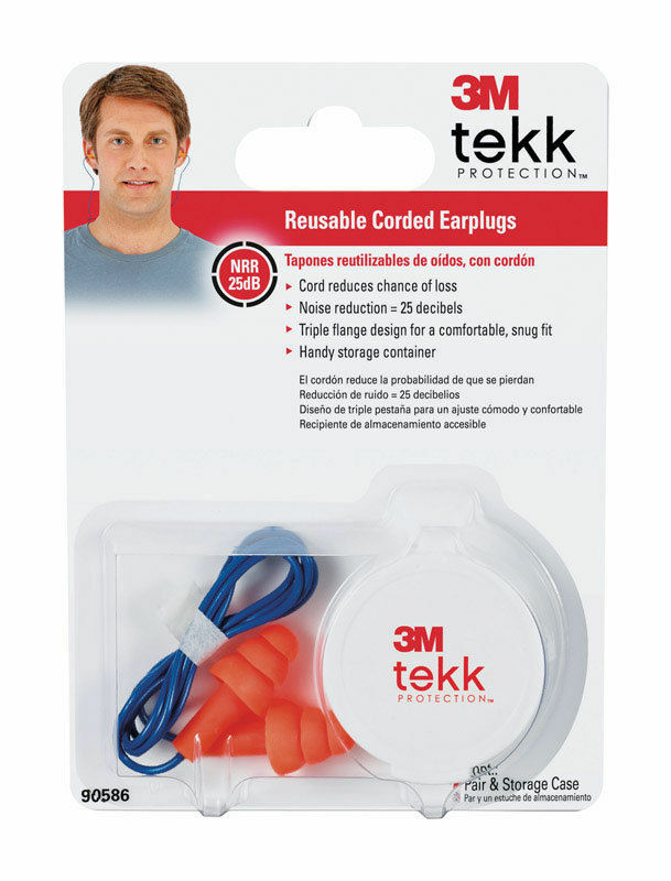 3M teKK Protection Reusable Corded Earplugs 25 dB PVC, Set of 2, New | eBay