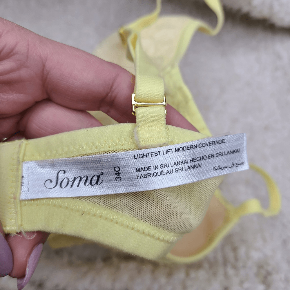 Soma Lightest Lift Modern Coverage Bra Floral Yellow … - Gem