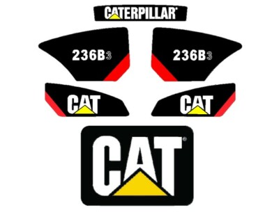 CAT 236B-3 Decals Stickers Kit Skidsteer loader FULL SET Emblem ...