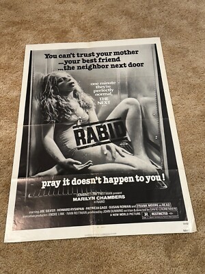RABID MARILYN CHAMBERS CRONENBERG ZOMBIE HORROR 1 SHEET 1977 | eBay