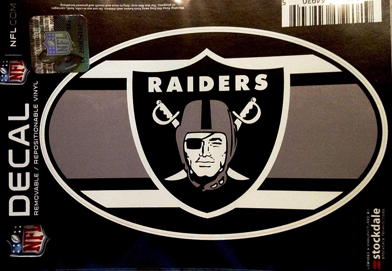 Las Vegas Raiders 5x7 Oval Super Stripe Design Decal Flat Vinyl ...