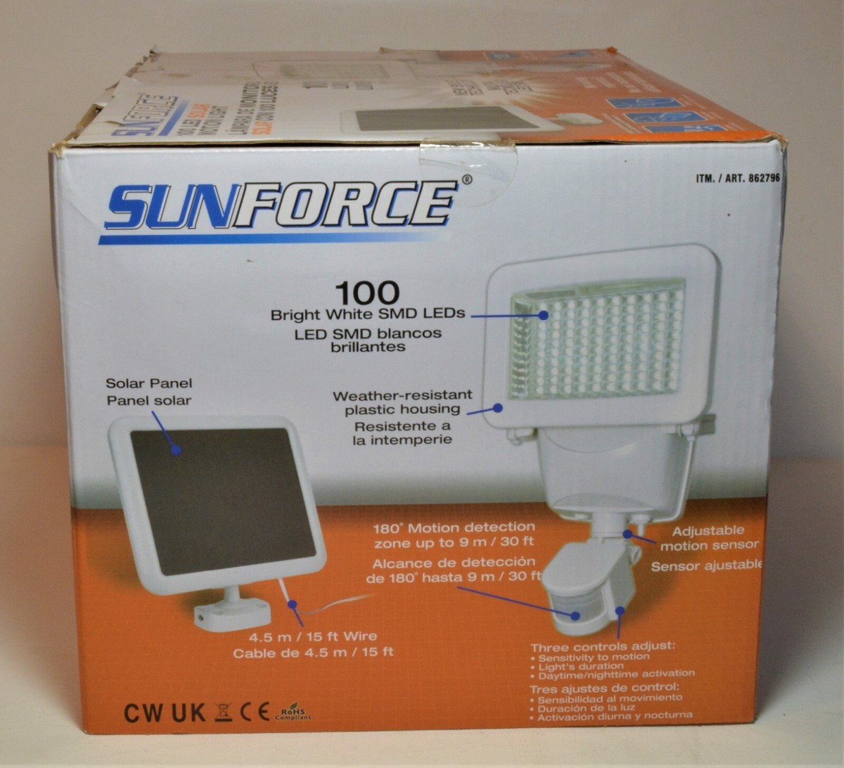 Sunforce 80 Led Solar Light Super Bright 100 LED Solar Motion Security