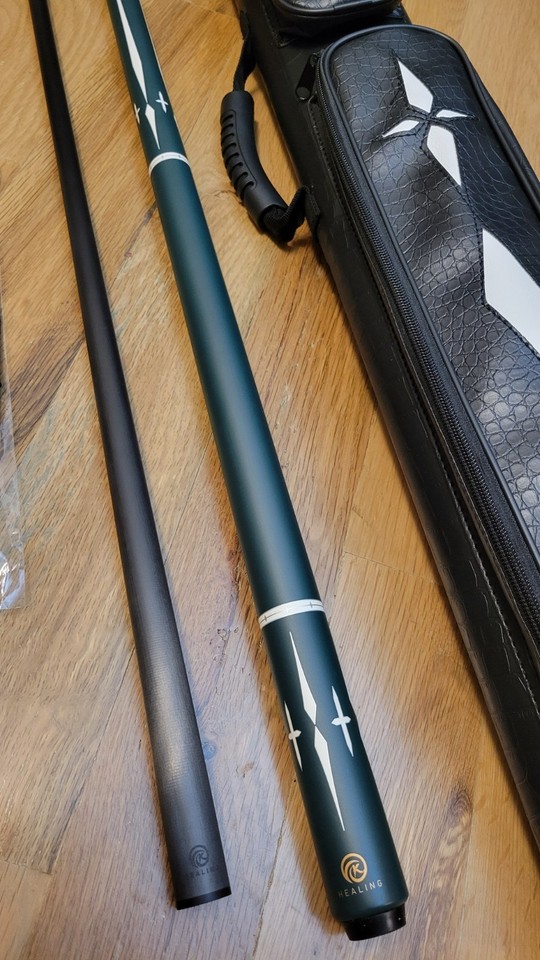 12.4mm MATCHING SET! Carbon Fiber Shaft Pool Cue Stick 2x2 Case ...