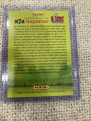 2024 Super Bowl LIX EAGLES panini kid reporter | eBay