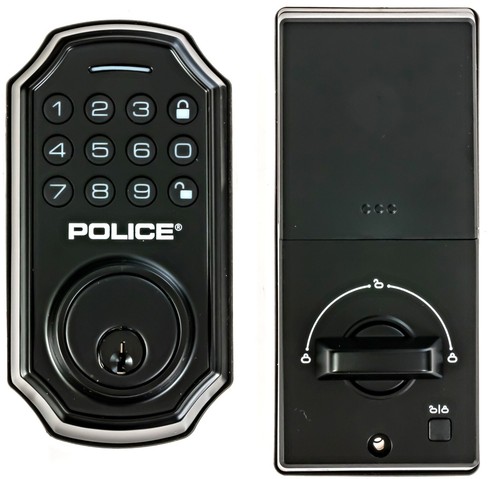 POLICE Keyless Entry Door Lock with Keypad Smart Deadbolt Front Door ...