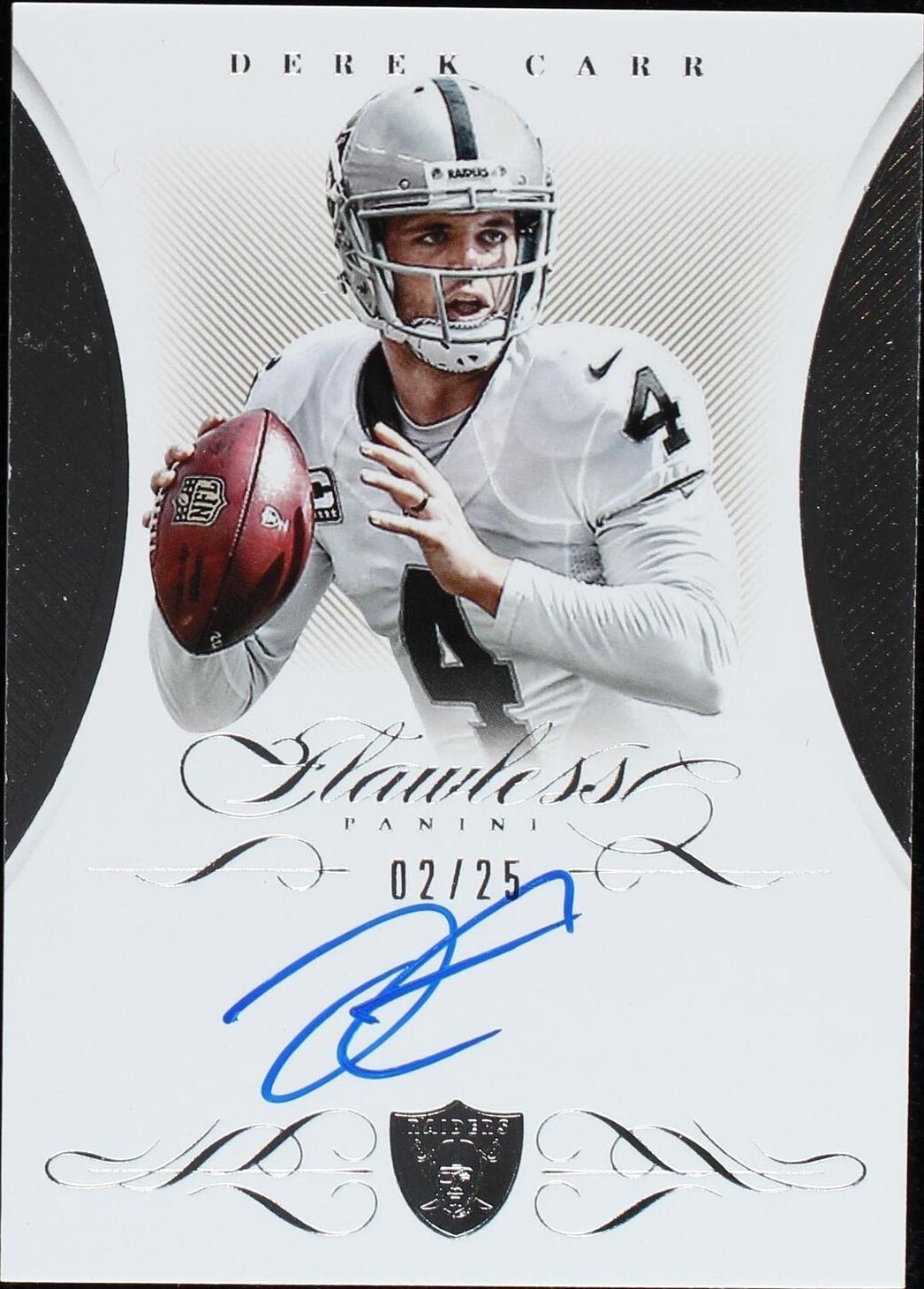 2015 Panini Flawless - Flawless Signatures Derek Carr #S-DC /25 (AU ...