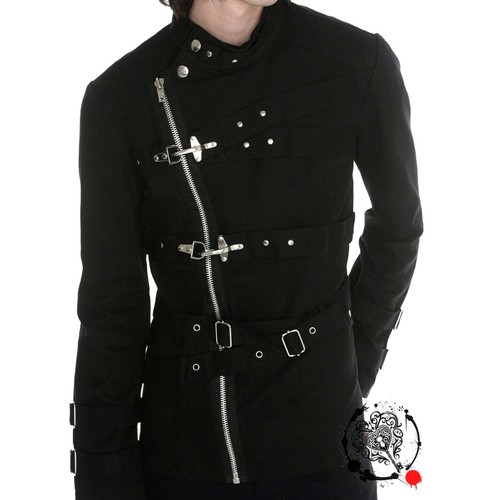 Men's Black Gothic Jacket Fetish Military Style Straight Jacket For Men ...