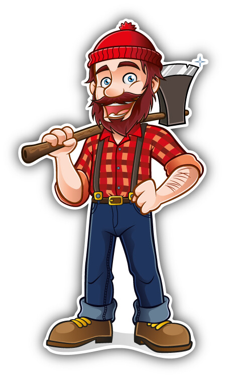 Funny Lumberjack Cartoon Car Bumper Sticker Decal | eBay