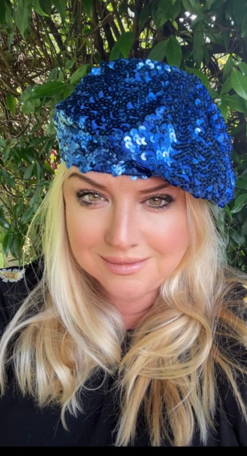 Sequin Beret Beanie Headwear ABBA Style | eBay UK