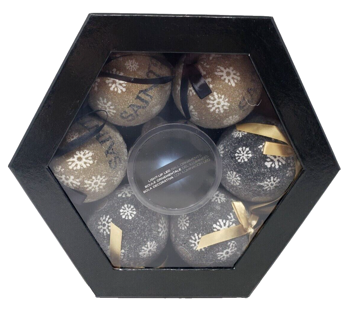 New Orleans Saints LED ORNAMENT SET LOT OF (6) W/ GIFT BOX Team Sports ...